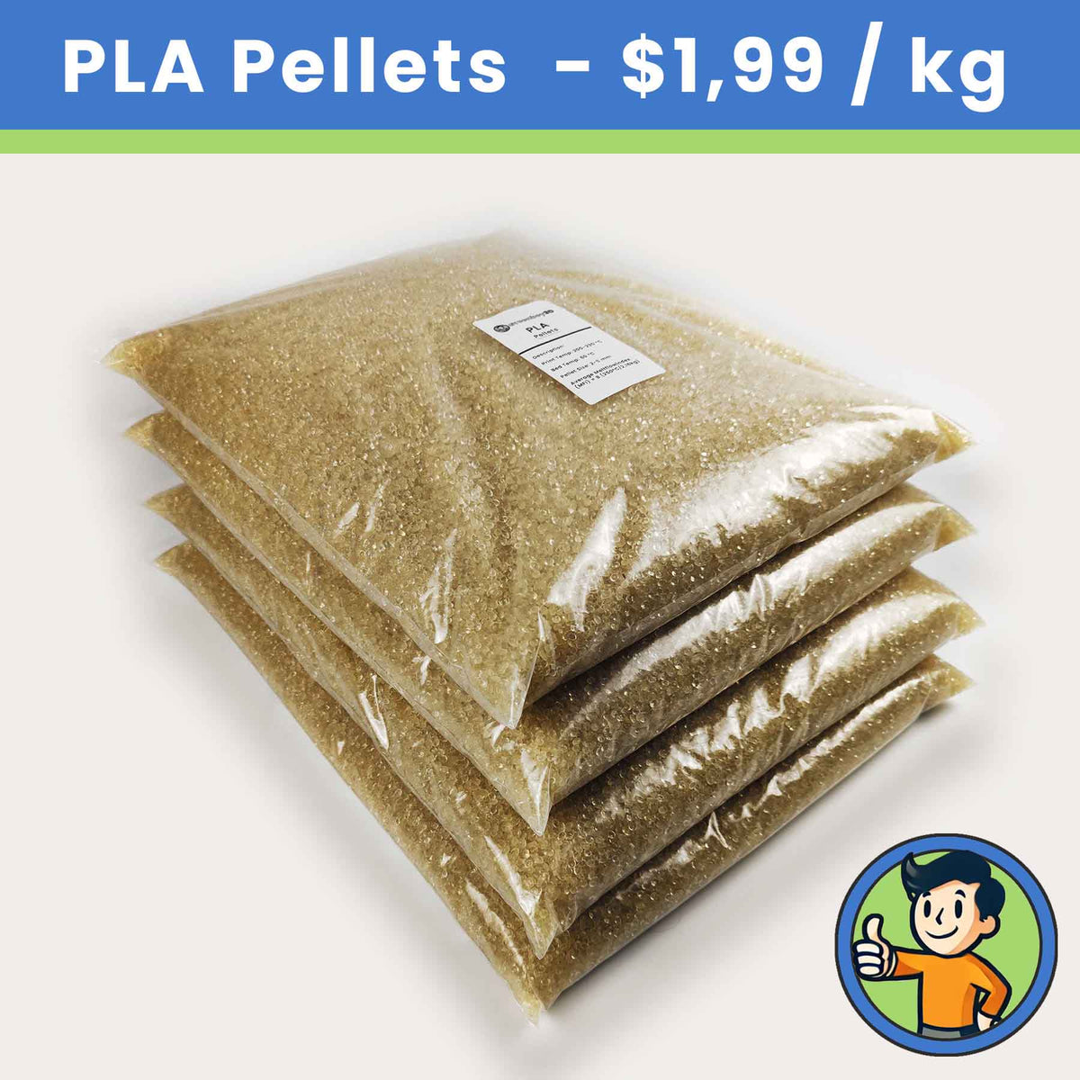 Greenboy3D™ PLA Pellets - 1,99$ | Greenboy3D