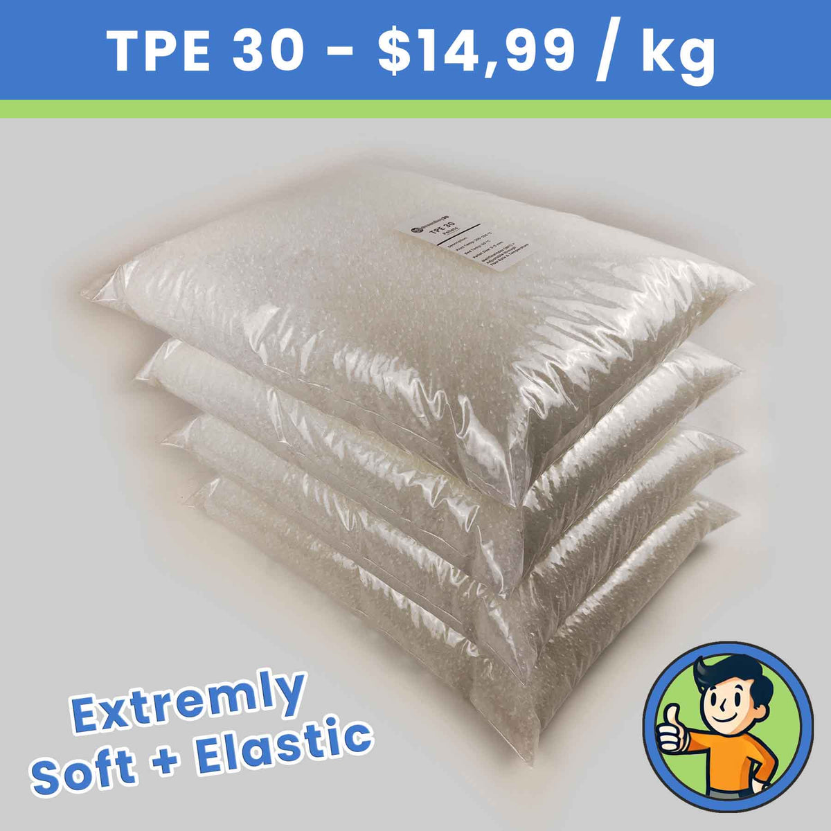 Greenboy3D™ TPE 30 Pellets - Unbelievably "Soft & Elastic" | Greenboy3D