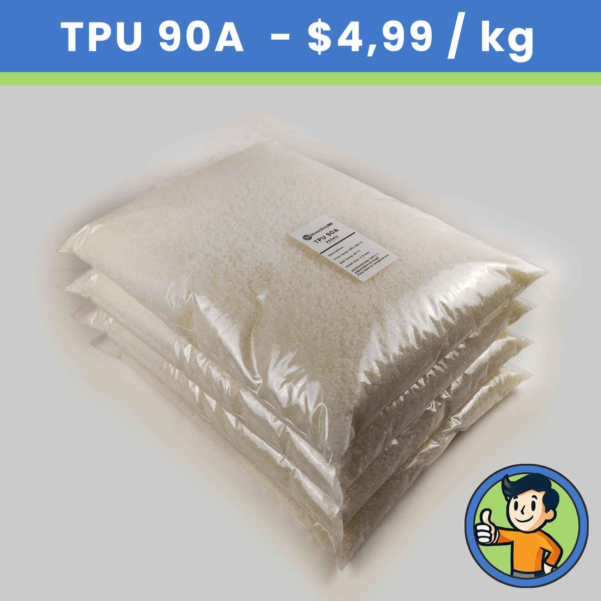 Greenboy3D™ TPU 90A Pellets - 4,99$ | Greenboy3D